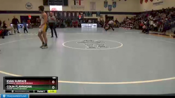 195 lbs 1st Place Match - Colin Flannagan, Cedar Rapids Kennedy vs Evan ...