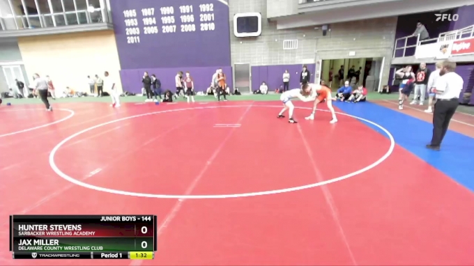 144 lbs Champ. Round 1 - Hunter Stevens, Sarbacker Wrestling Academy vs Jax Miller, Delaware ...