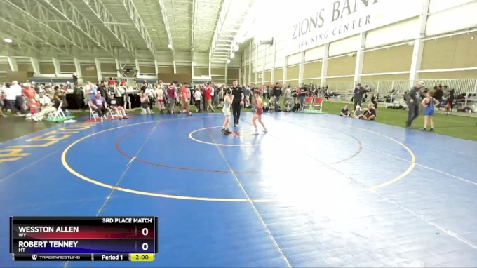 92 lbs 3rd Place Match - Wesston Allen, WY vs Robert Tenney, MT