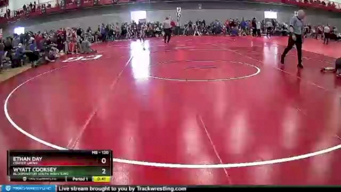 120 lbs Champ. Round 2 - Ethan Day, Center Grove vs Wyatt Cooksey ...