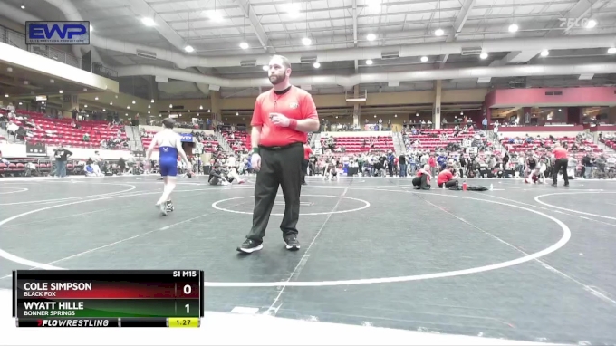 90 lbs Cons. Round 1 - Wyatt Hille, Bonner Springs vs Cole Simpson, Black Fox