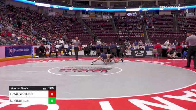 106 lbs Quarterfinal - Luke Willochell, Greater Latrobe vs Luke Reitter ...