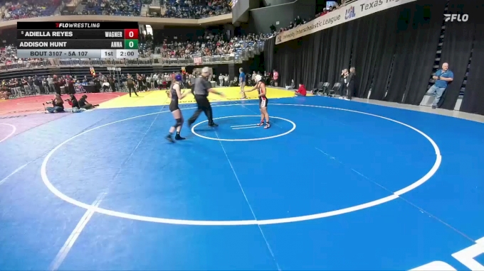 5A 107 lbs Quarterfinal - Adiella Reyes, San Antonio Wagner vs Addison ...