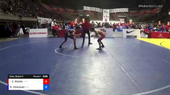 120 lbs Cons. Round 2 - Zechan Blades, 7 Virtues Wrestling Club vs ...