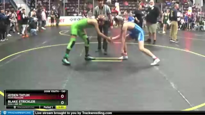 130 lbs Champ. Round 1 - Ayden Tatum, Peer Pressure vs Blake Strickler ...
