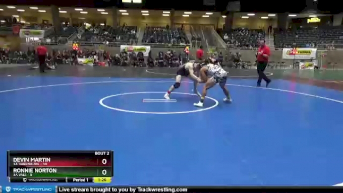 152 lbs Round 1 (4 Team) - Devin Martin, 3A Harrisburg vs Ronnie Norton ...