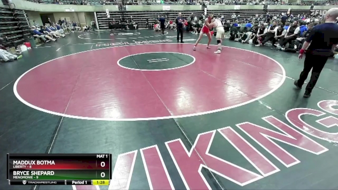 215 lbs Round 3 (4 Team) - Bryce Shepard, Menomonie vs Maddux Botma ...