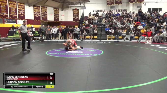 126 lbs Champ. Round 1 - Hudson Beckley, Broken Arrow vs Gavin Jendreas ...