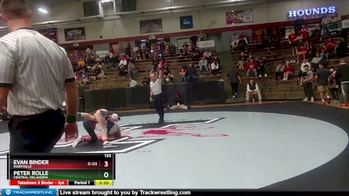 133 lbs Semifinal - Evan Binder, Maryville vs Peter Rolle, Central Oklahoma