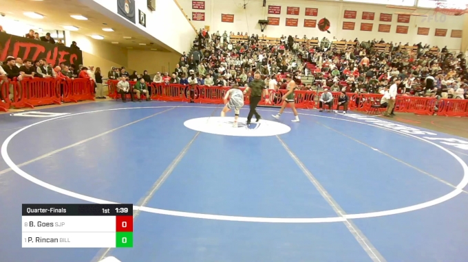 120 lbs Quarterfinal - Braedon Goes, Saint John's Prep vs Peter Rincan ...