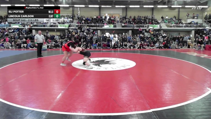 215 lbs Semifinal - Eli Potter, Wells vs Lincoln Carlson, East Lyme ...