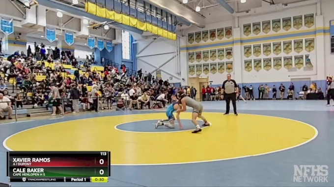 113 lbs 7th Place Match - Cale Baker, Cape Henlopen H S vs Xavier Ramos ...