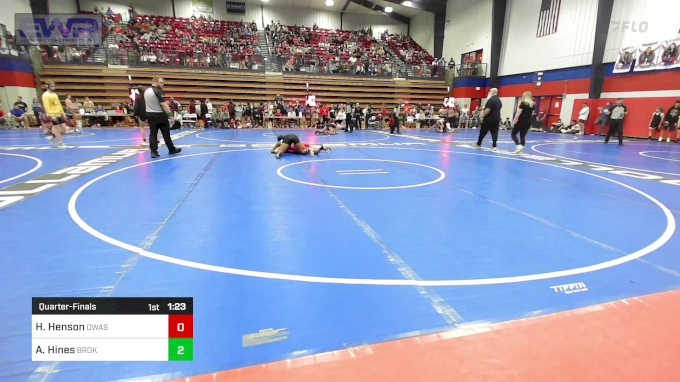140 lbs Quarterfinal - Hailey Henson, Owasso vs Amariyah Hines, Broken ...