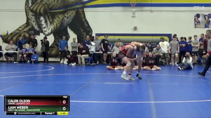 150 lbs 1st Place Match - Caleb Olson, Union, LaPorte City vs Liam ...