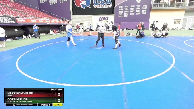 285 lbs Champ. Round 1 - Harrison Velde, Iowa vs Corbin Puga, Norton ...