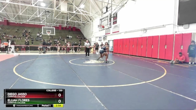 133 lbs Cons. Round 5 - Elijah Flores, Cerritos College vs Diego Jasso ...