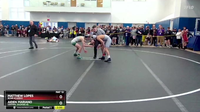 132 lbs Champ. Round 1 - Aiden Mariano, Central Dauphin HS vs Matthew ...