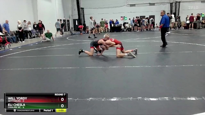 106 lbs Round 7 (8 Team) - Eli Chesla, Cavalier WC vs Will Yordy ...