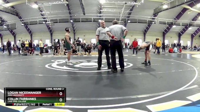 184 lbs Cons. Round 2 - Collin Fairbanks, Lake Erie College vs Logan ...