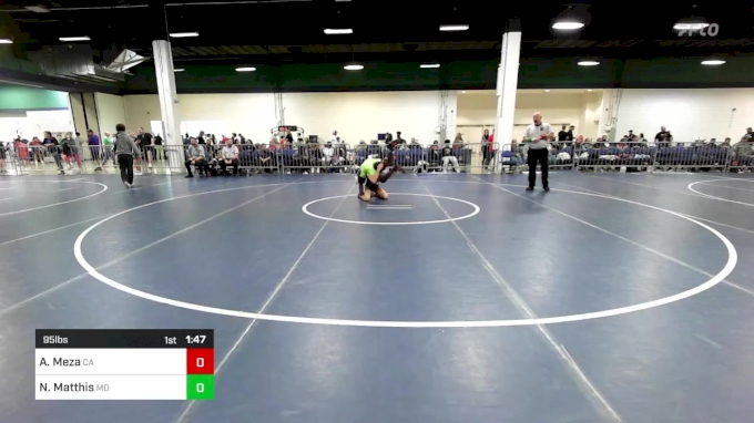 95 lbs Quarterfinal - Aaron Meza, CA vs Nathan Matthis, MD
