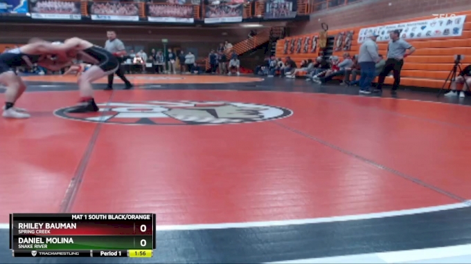 160 lbs Champ. Round 2 - Rhiley Bauman, Spring Creek vs Daniel Molina ...