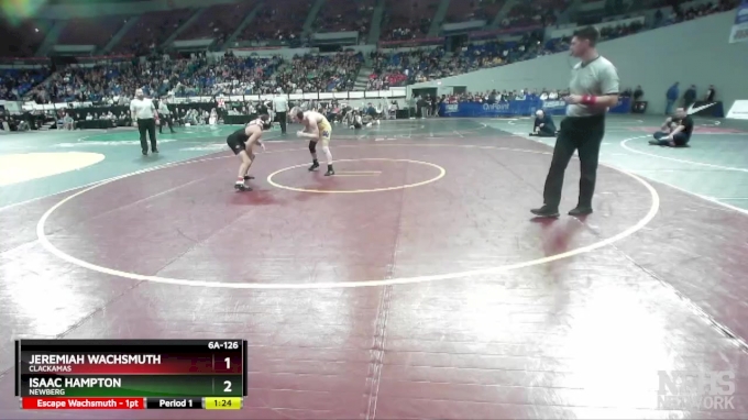 6A-126 lbs 1st Place Match - Isaac Hampton, Newberg vs Jeremiah Wachsmuth, Clackamas