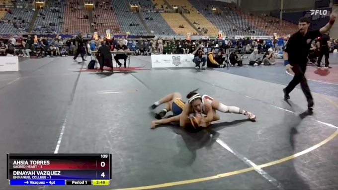 109 lbs Round 1 (16 Team) - Dinayah Vazquez, Emmanuel College vs Ahsia ...