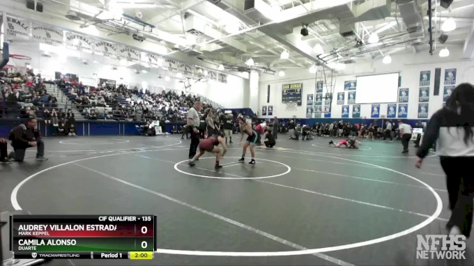 135 lbs Champ. Round 1 - Audrey Villalon Estrada, Mark Keppel vs Camila ...