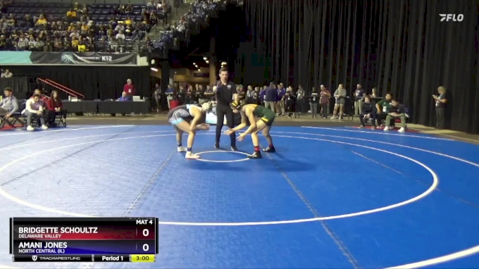 123 lbs Champ. Round 1 - Bridgette Schoultz, Delaware Valley vs Amani ...