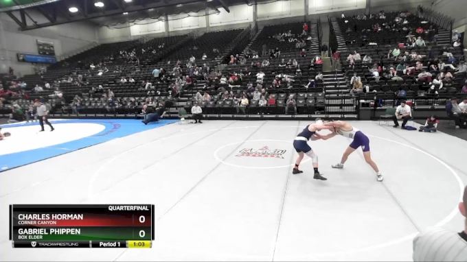 129 lbs Quarterfinal - Gabriel Phippen, Box Elder vs Charles Horman ...