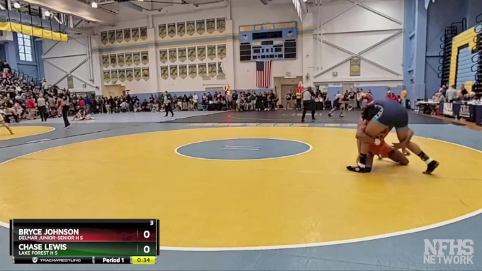 190 lbs Cons. Round 2 - Bryce Johnson, Delmar Junior-Senior H S vs Chase Lewis, Lake Forest H S