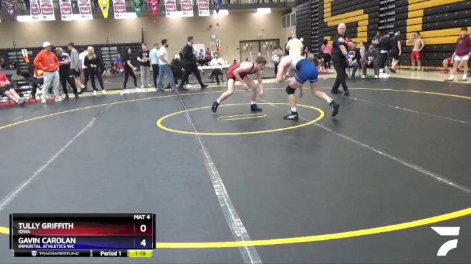 132 lbs Champ. Round 1 - Tully Griffith, Iowa vs Gavin Carolan ...