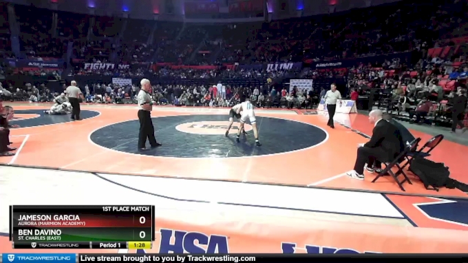 3A 126 lbs 1st Place Match - Ben Davino, St. Charles (East) vs Jameson Garcia, Aurora (Marmion ...