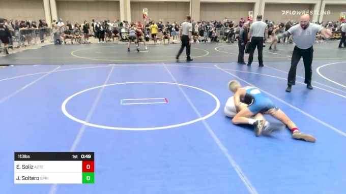 113 lbs Consi Of 16 #2 - Evan Soliz, Aztec WC vs Julius Soltero, Spring ...