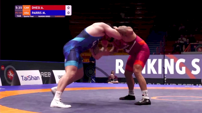 125 kg Quarterfinal - Mason Parris, USA vs Amarveer Dhesi, CAN