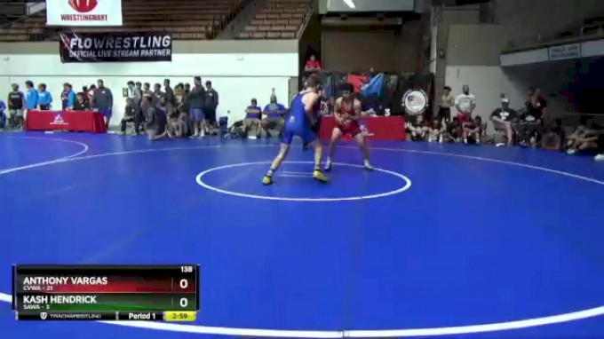 138 lbs Round 2 (16 Team) - Anthony Vargas, CVWA vs Kash Hendrick, SAWA