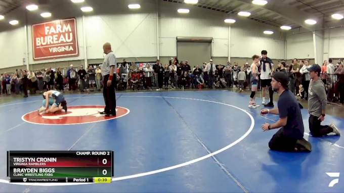 97 lbs Champ. Round 2 - Brayden Biggs, Clinic Wrestling FXBG vs Tristyn ...