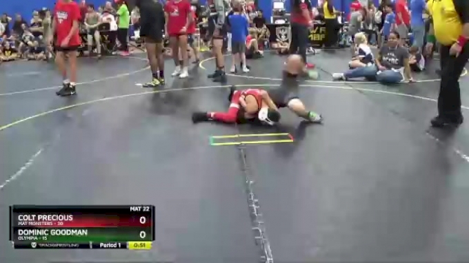 92 lbs Round 3 (4 Team) - Dominic Goodman, Olympia vs Colt Precious ...
