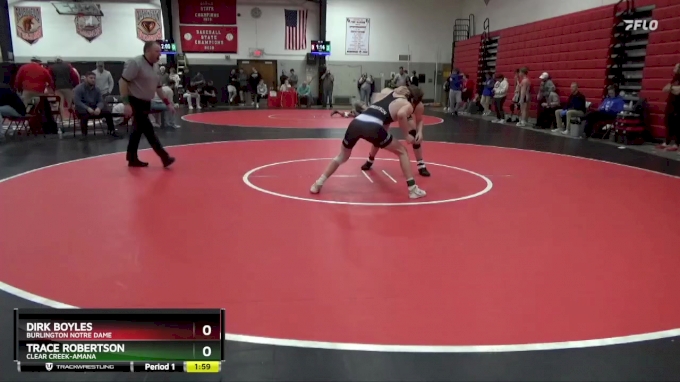 150 lbs Quarterfinal - Dirk Boyles, Burlington Notre Dame vs Trace ...