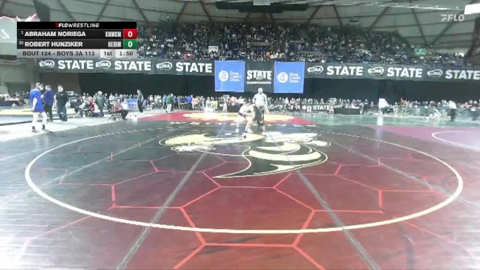 Boys 3A 113 lbs Champ. Round 2 - Abraham Noriega, Kennewick vs Robert ...