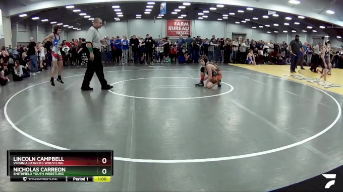 108 lbs Champ. Round 1 - Nicholas Carreon, Smithfield Youth Wrestling ...