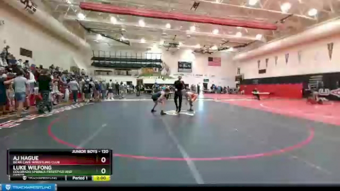 120 lbs Cons. Semi - Aj Hague, Bear Cave Wrestling Club vs Luke Wilfong ...