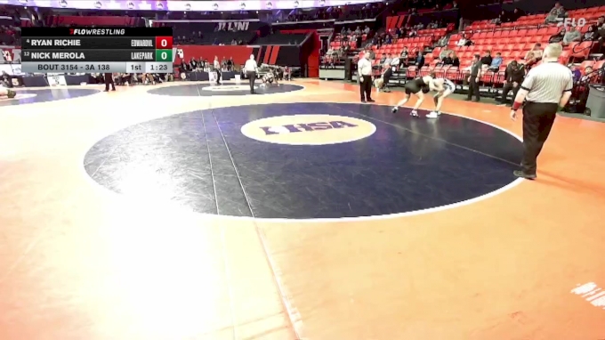 3A 138 lbs Quarterfinal - Nick Merola, Roselle (Lake Park) vs Ryan ...
