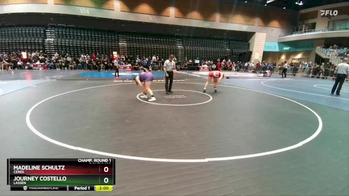 190 lbs Champ. Round 1 - Madeline Schultz, Ceres vs Journey Costello ...