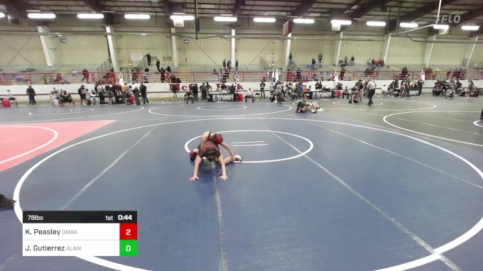 78 lbs 2nd Place - Karver Peasley, Omak Wrecking Crew Wrestling vs ...