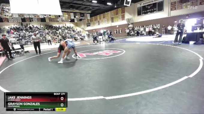 138 lbs Champ. Round 2 - Jake Jennings, Clovis West vs Grayson Gonzales ...