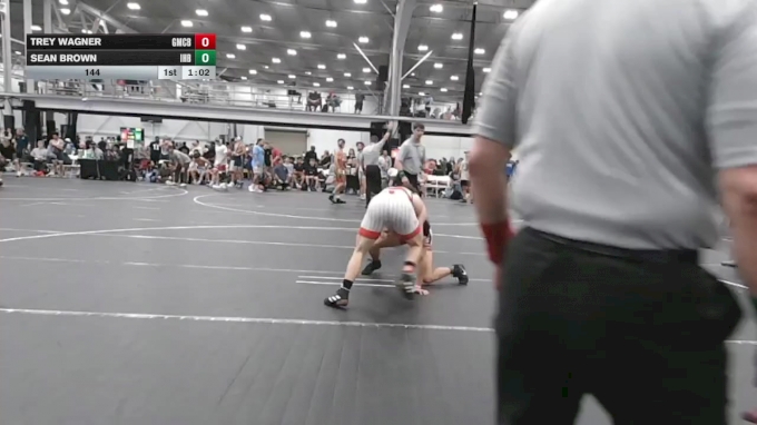 144 lbs Quarterfinals (8 Team) - Trey Wagner, Grit Mat Club Blue vs ...