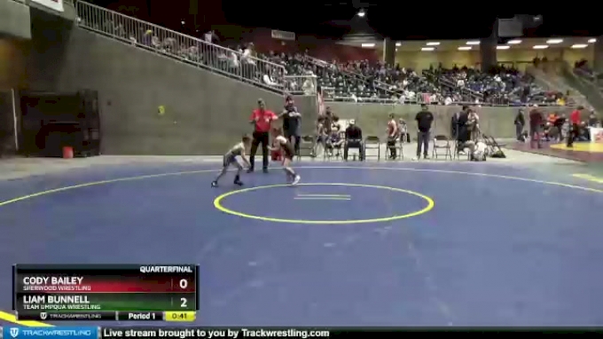 45 lbs Quarterfinal - Cody Bailey, Sherwood Wrestling vs Liam Bunnell ...