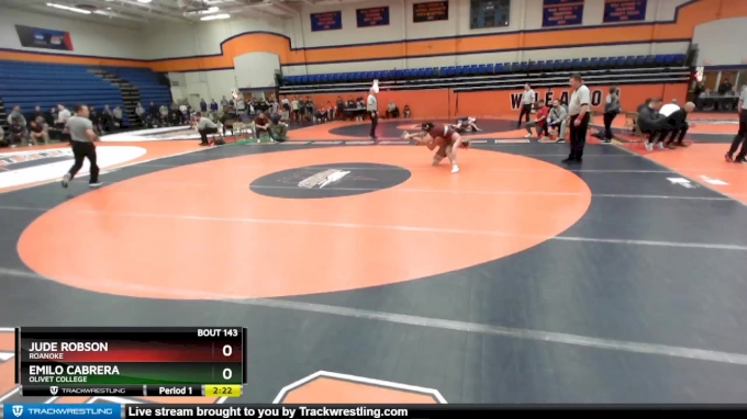 133 lbs Champ. Round 2 - Emilo Cabrera, Olivet College vs Jude Robson ...