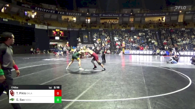174 lbs Quarterfinal - Tate Piklo, Oklahoma vs Gavin Sax, ND State